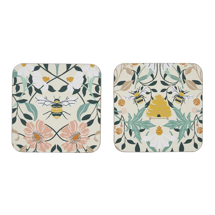 Bee Bloom Coasters - Set of 4 – The Bee's Knees British Imports