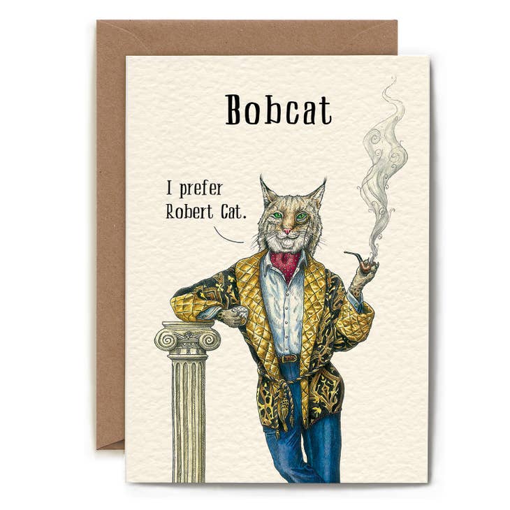 Bobcat Greetings Card – The Bee's Knees British Imports