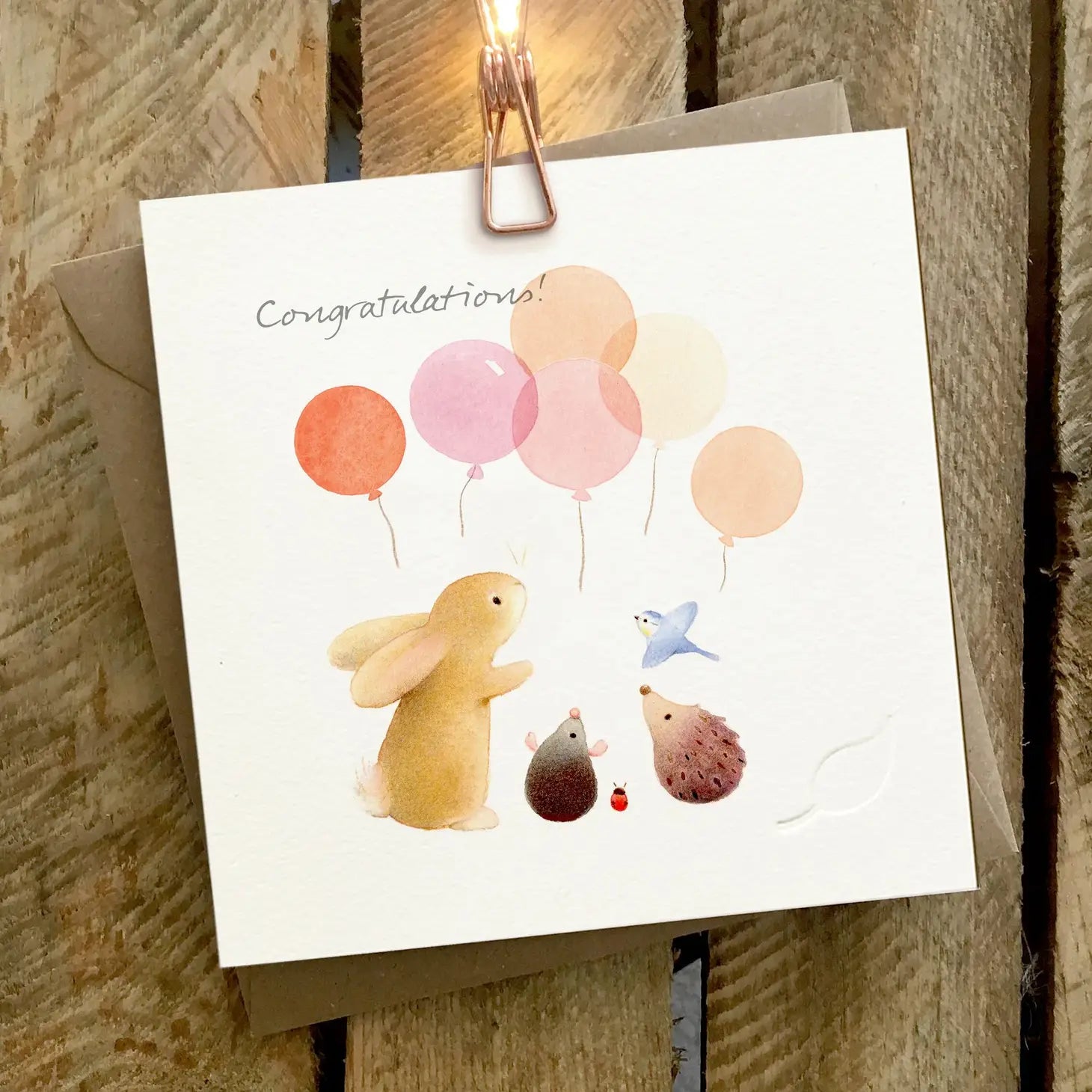 Congratulations Animal & Balloon Card – The Bee's Knees British Imports
