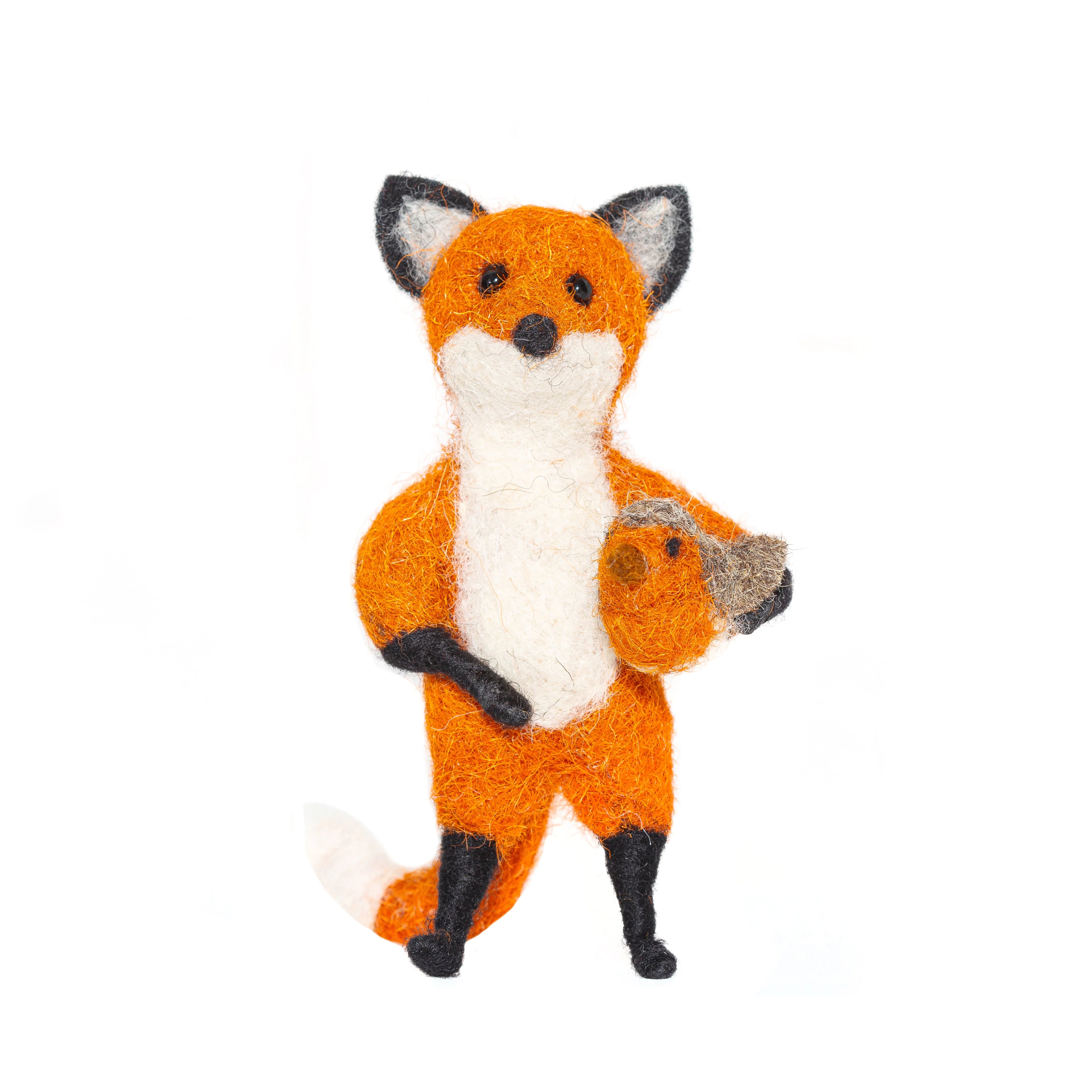 Hunter Fox Holding Holding a Robin Felt Decoration – The Bee's Knees ...