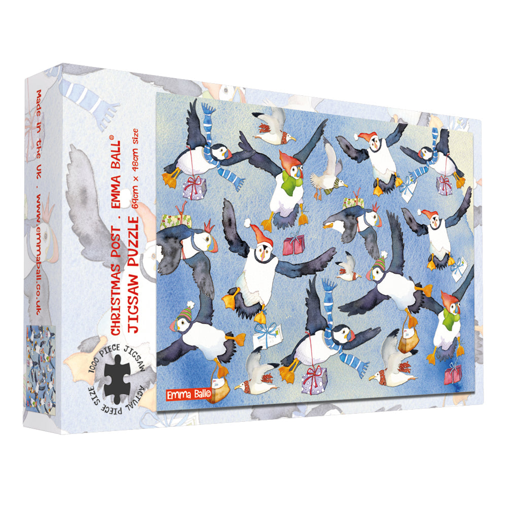Christmas Post Flying Puffins 1000 Piece Jigsaw Puzzle by Emma Ball ...
