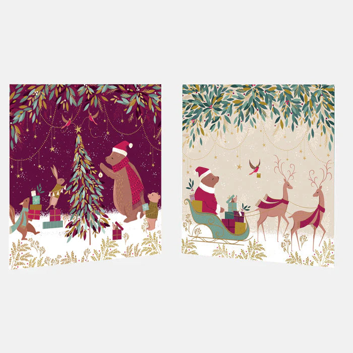 'Woodland Tales' Sara Miller Box of 8 Luxury Christmas Cards – The Bee ...