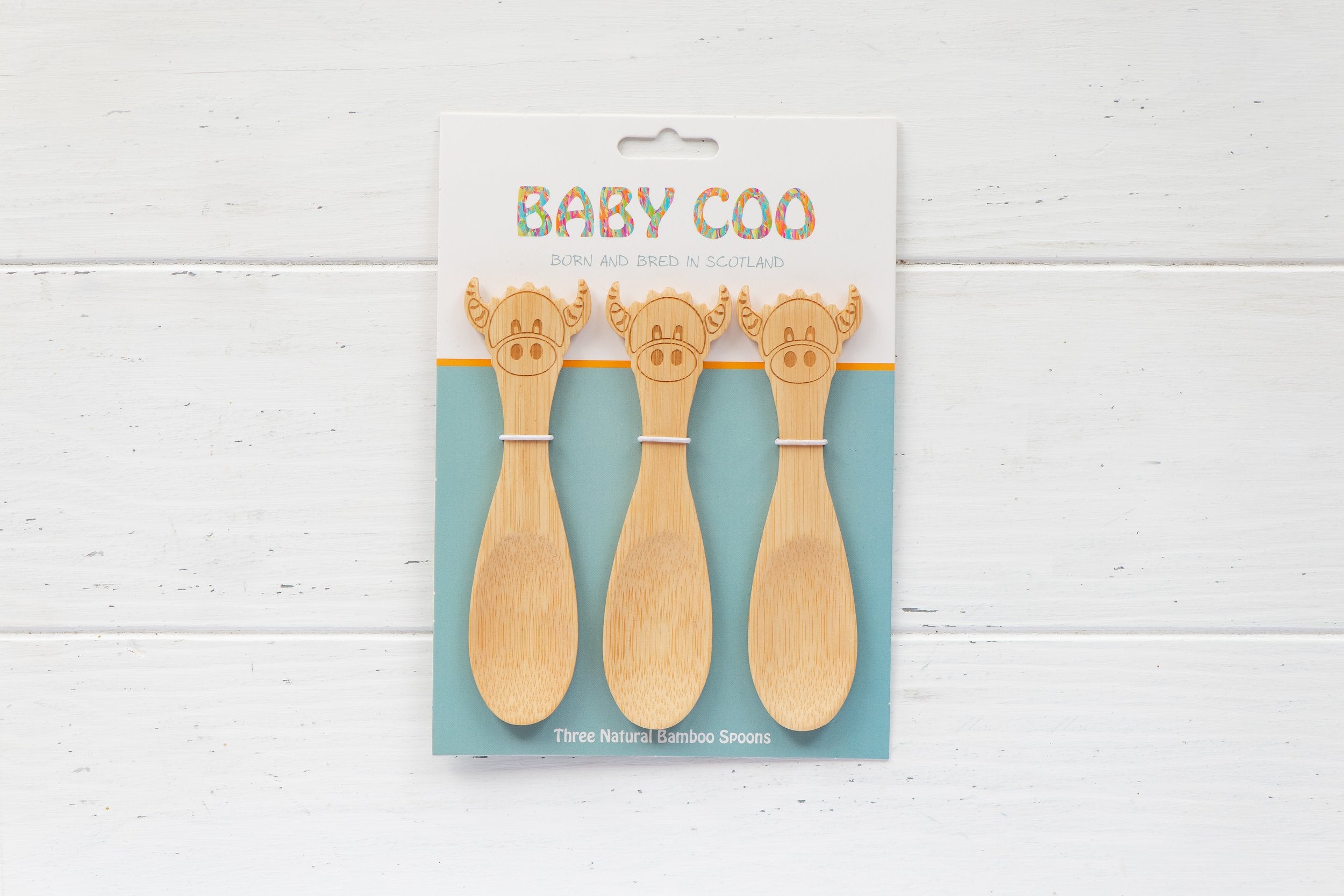 Baby Coo - Highland Cow Bamboo Spoons – The Bee's Knees British Imports