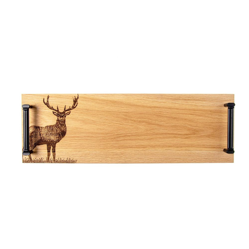Monarch Stag Oak Serving Tray with Burnished Steel Handles – The Bee's ...